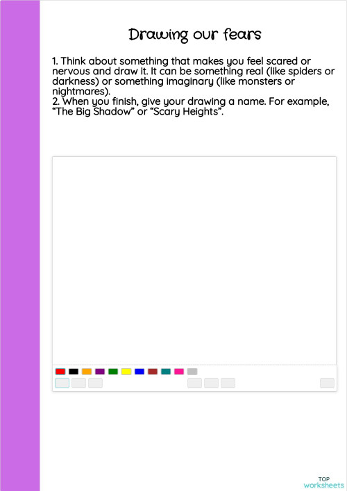Drawing our fears. Interactive worksheet | TopWorksheets