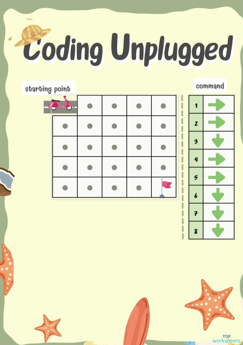 coding ลากเส้น ใบงานเชิงโต้ตอบ | TopWorksheets