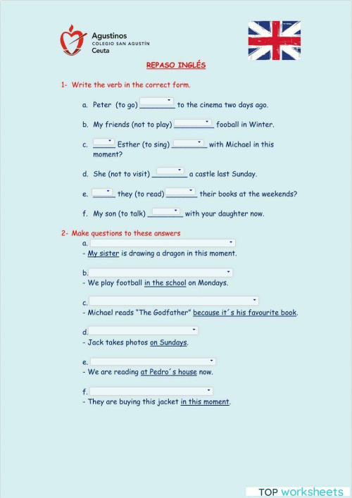 Repaso Inglés. Interactive worksheet | TopWorksheets