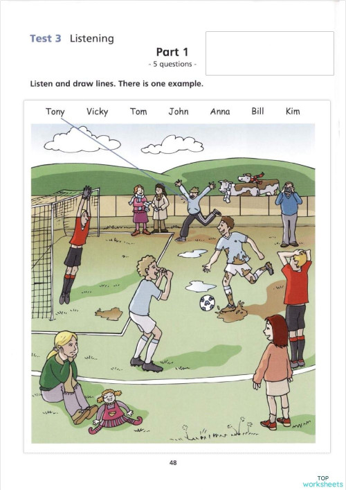 YLE Movers test 3. Interactive worksheet | TopWorksheets