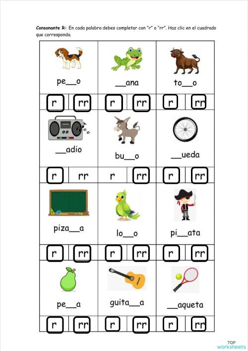 fonmea r: fichas interactivas y ejercicios online | TopWorksheets