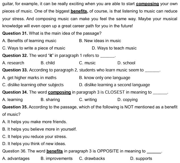 READING MULTIPLE CHOICE 27. Interactive worksheet | TopWorksheets