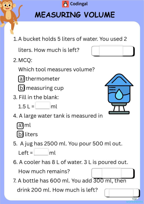 Volume: interactive worksheets and online exercises | TopWorksheets