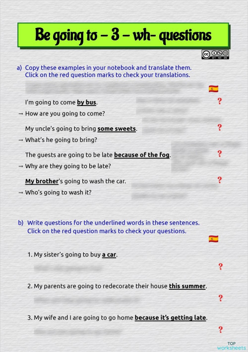 Be going to 3 - Wh- questions. Interactive worksheet | TopWorksheets