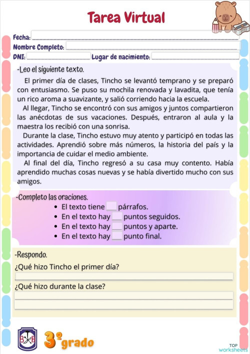 Tarea 29 de julio. Ficha interactiva | TopWorksheets