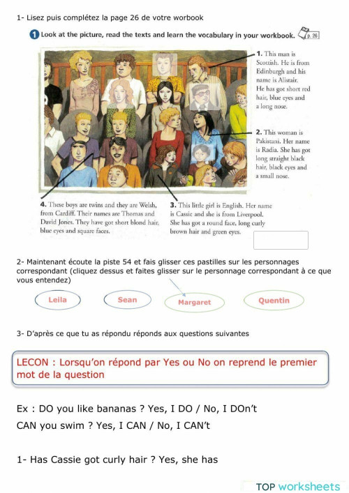 E6-B2L2 Portraits. Interactive worksheet | TopWorksheets