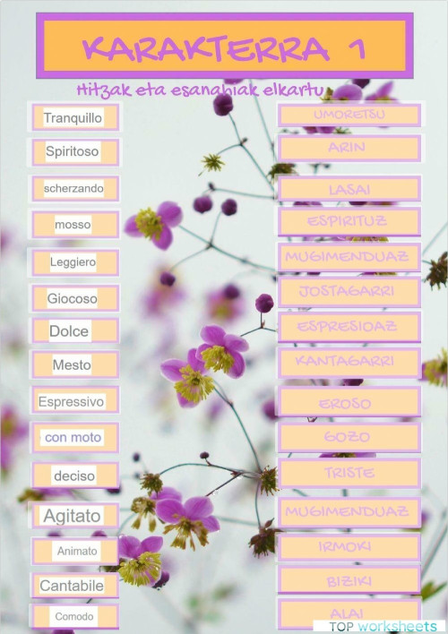 Interactive worksheets and online exercises in basque | TopWorksheets