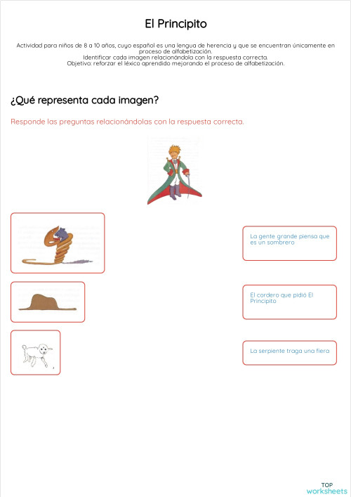El Principito. Ficha interactiva | TopWorksheets