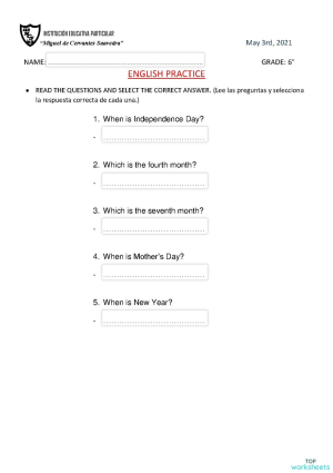 Unit2-Lesson4_6°. Ficha interactiva | TopWorksheets