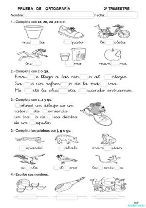 Hojas De Trabajo De Prueba De Ortografía Para Imprimir