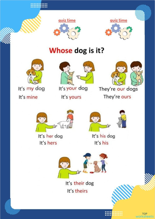 possessive pronouns. Interactive worksheet | TopWorksheets