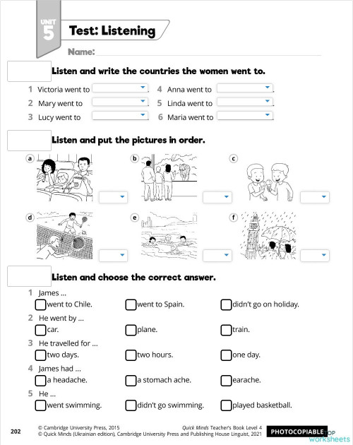 Unit 5 Test. Interactive worksheet | TopWorksheets