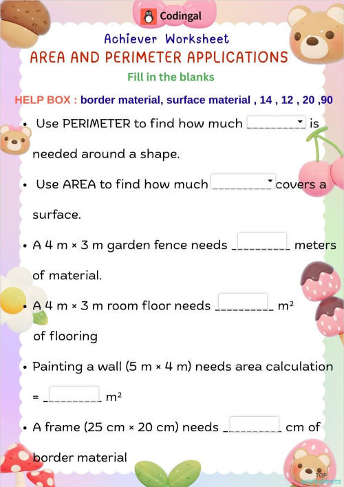 M_G03M23L51_WA03_Perimeter of 2D Shapes. Interactive worksheet ...
