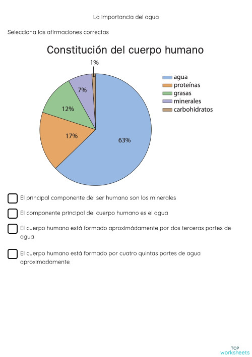 La importancia del agua. Ficha interactiva | TopWorksheets