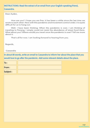 PT3 WRITING TEST. Interactive worksheet | TopWorksheets