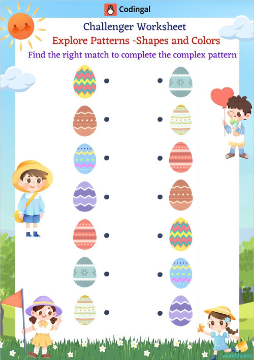 M_G01M20L68_WA03_Pattern with Shapes and Colors. Interactive worksheet ...