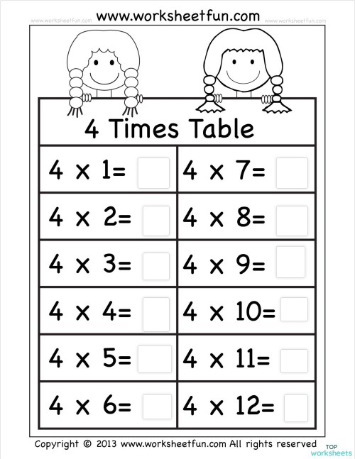 Tables 4x Revision. Interactive worksheet | TopWorksheets