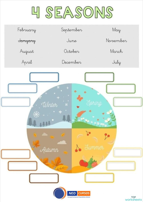 Four Seasons. Interactive worksheet | TopWorksheets