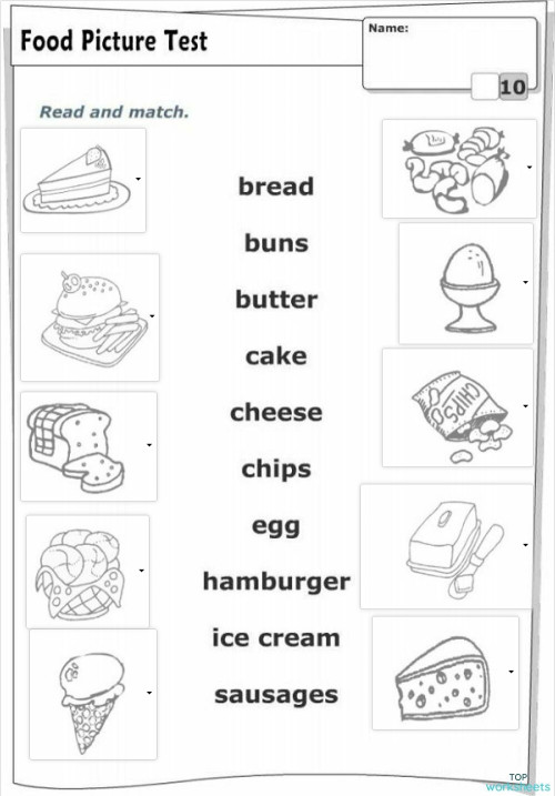 FOOD VOCABULARY. Interactive worksheet | TopWorksheets