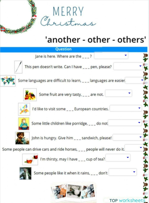 Another - other - others. Interactive worksheet | TopWorksheets