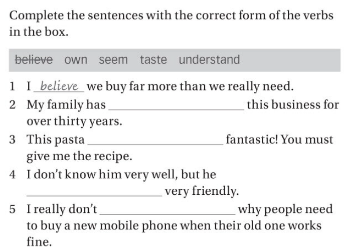 Present Simple, Continuous and Perfect + State Verbs. Interactive ...