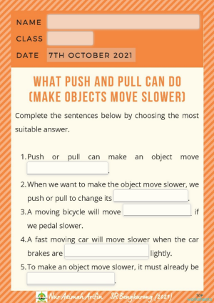 Science Year 2 | Push & Pull 5. Interactive worksheet | TopWorksheets