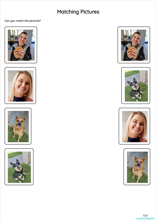 Matching Pictures. Interactive worksheet | TopWorksheets
