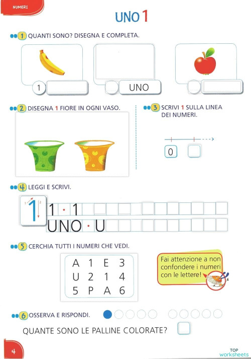 IL NUMERO UNO. Scheda interattiva | TopWorksheets