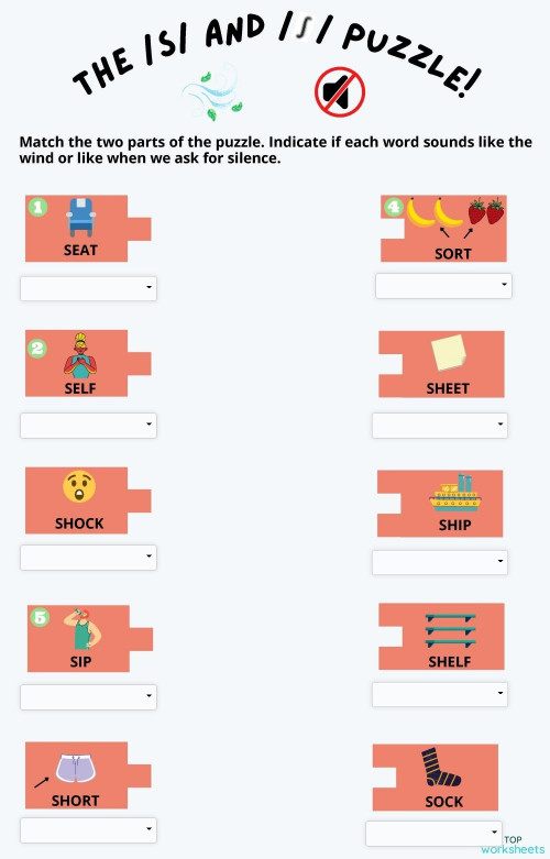 Task 5. Minimal pairs puzzle. Interactive worksheet | TopWorksheets