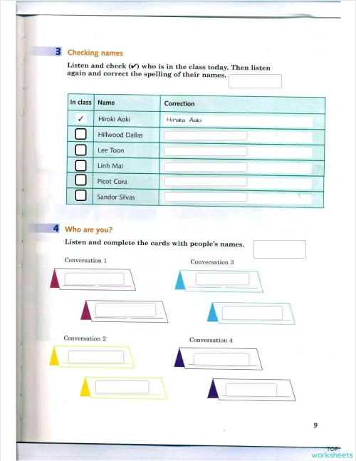 Checking names. Interactive worksheet | TopWorksheets