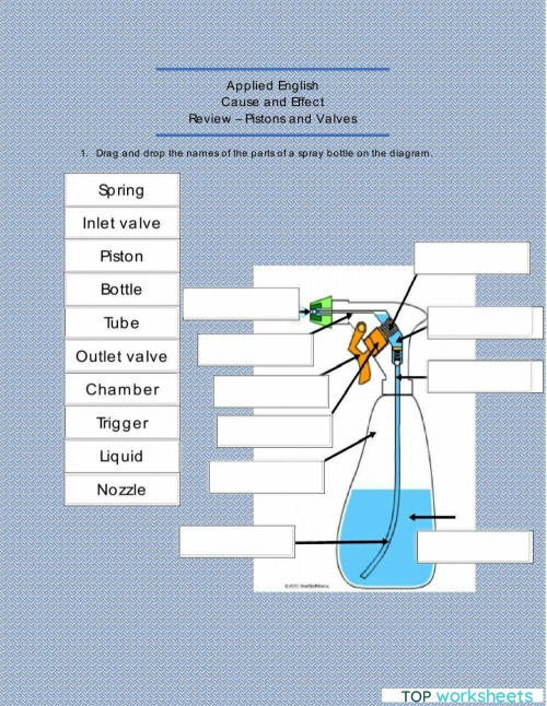 Vocabulary: Pistons and Valves. Interactive worksheet | TopWorksheets