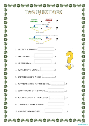 TAG QUESTION 3ERO. Ficha interactiva | TopWorksheets