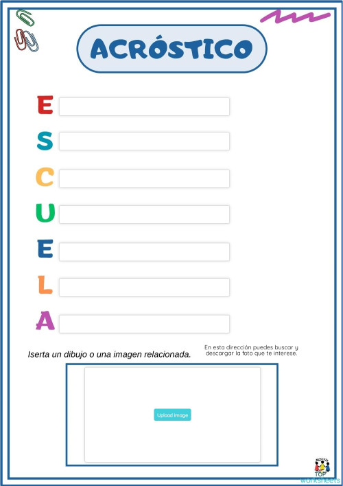 Acróstico I. Ficha interactiva | TopWorksheets