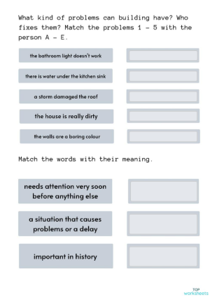 Unit 5: A place to call home. Interactive worksheet | TopWorksheets