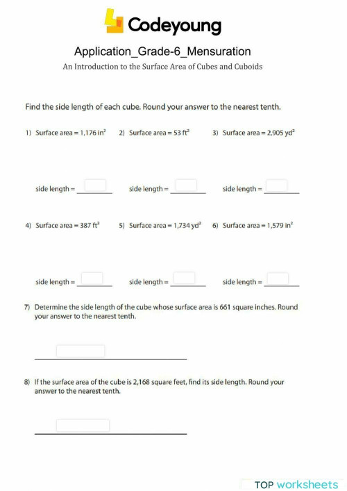 An Introduction to the Surface Area of Cubes and Cuboids Application ... An Introduction to the Surface Area of Cubes and Cuboids Application ...