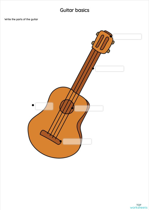 Guitar basics. Interactive worksheet | TopWorksheets