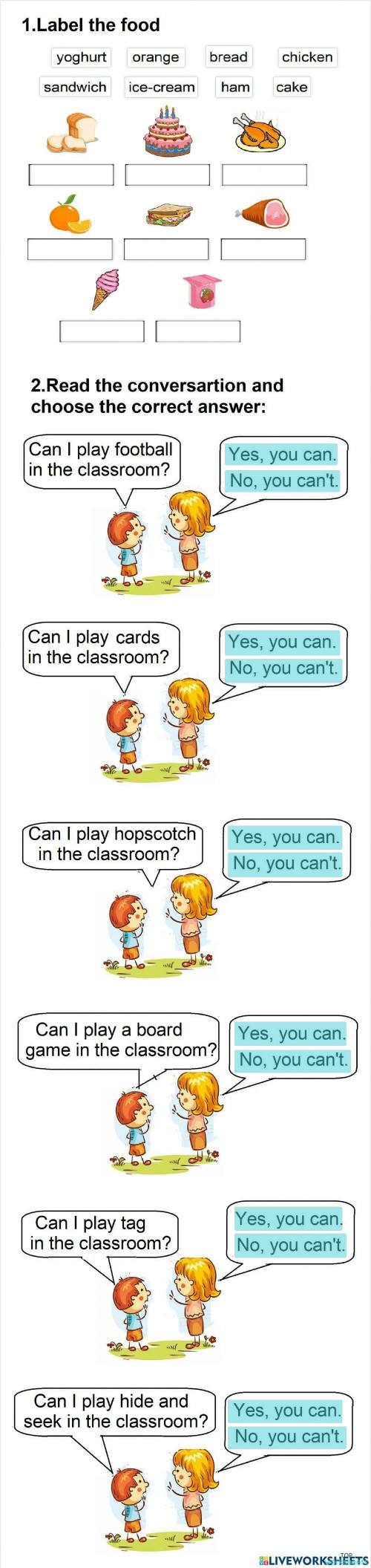 EN2_U4_Food_Questions. Interactive worksheet | TopWorksheets