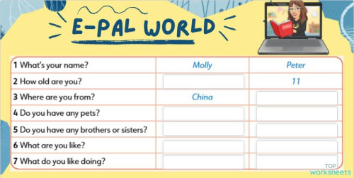 Reading E-Pal World. Interactive worksheet | TopWorksheets