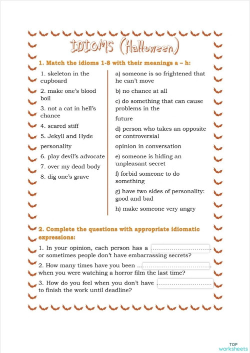 HW 16/10 - HALLOWEEN. Interactive worksheet | TopWorksheets