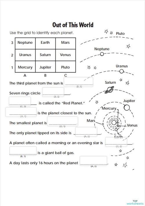 KFUN_04_planets. Interactive worksheet | TopWorksheets