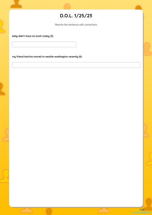 D.O.L. 1/25/23. Interactive worksheet | TopWorksheets
