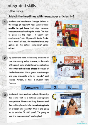 Integrated skills: In the news (Pulse 2). Interactive worksheet ...