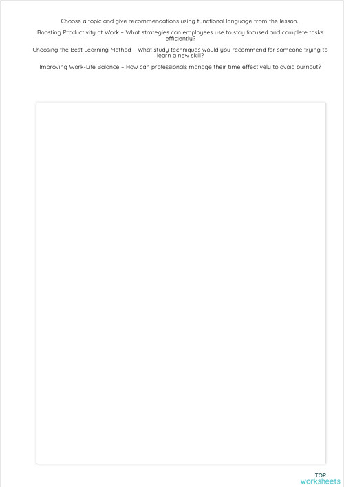 recommendations. Interactive worksheet | TopWorksheets