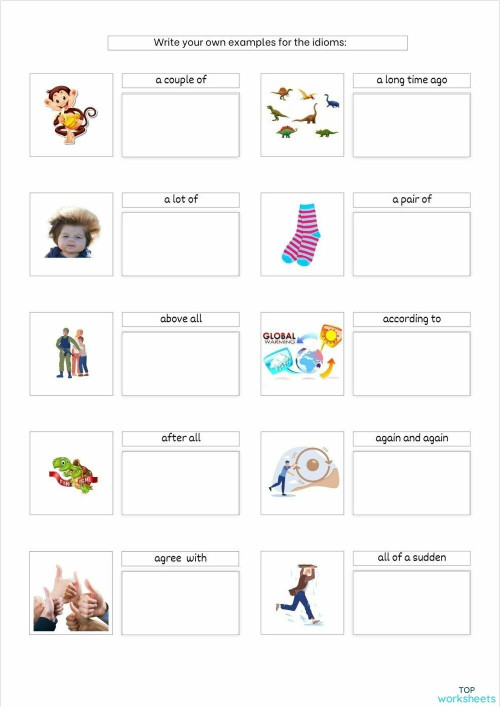 Idioms part 1. Interactive worksheet | TopWorksheets