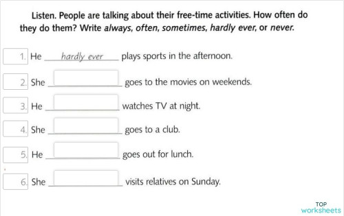 Daily routine. Interactive worksheet | TopWorksheets