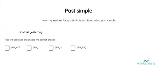 Past Simple Interactive Worksheet Topworksheets