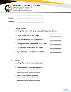 Review for Long Test. Interactive worksheet | TopWorksheets