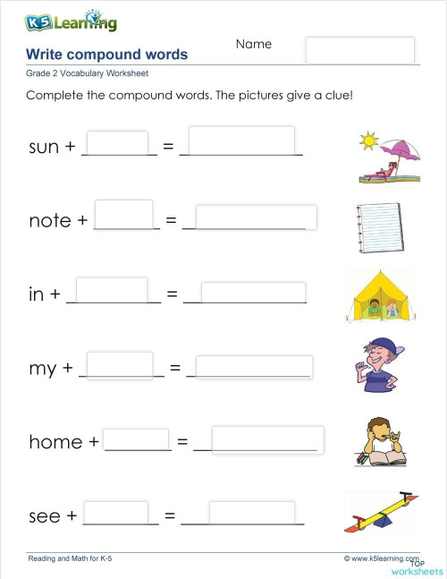 Lesson 49 a Compound words. Interactive worksheet | TopWorksheets