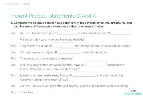 U1 L4 Present Perfect. Interactive worksheet | TopWorksheets