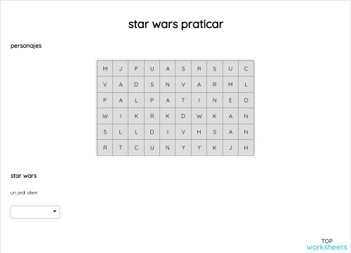 star wars praticar. Ficha interactiva | TopWorksheets